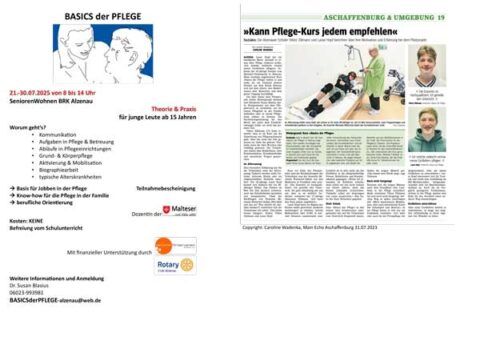 BASICS der PFLEGE | RC Club Alzenau | Rotary Berufsdienst
